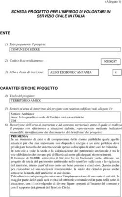 SCHEDA PROGETTO PER L'IMPIEGO DI VOLONTARI IN SERVIZIO CIVILE IN ITALIA